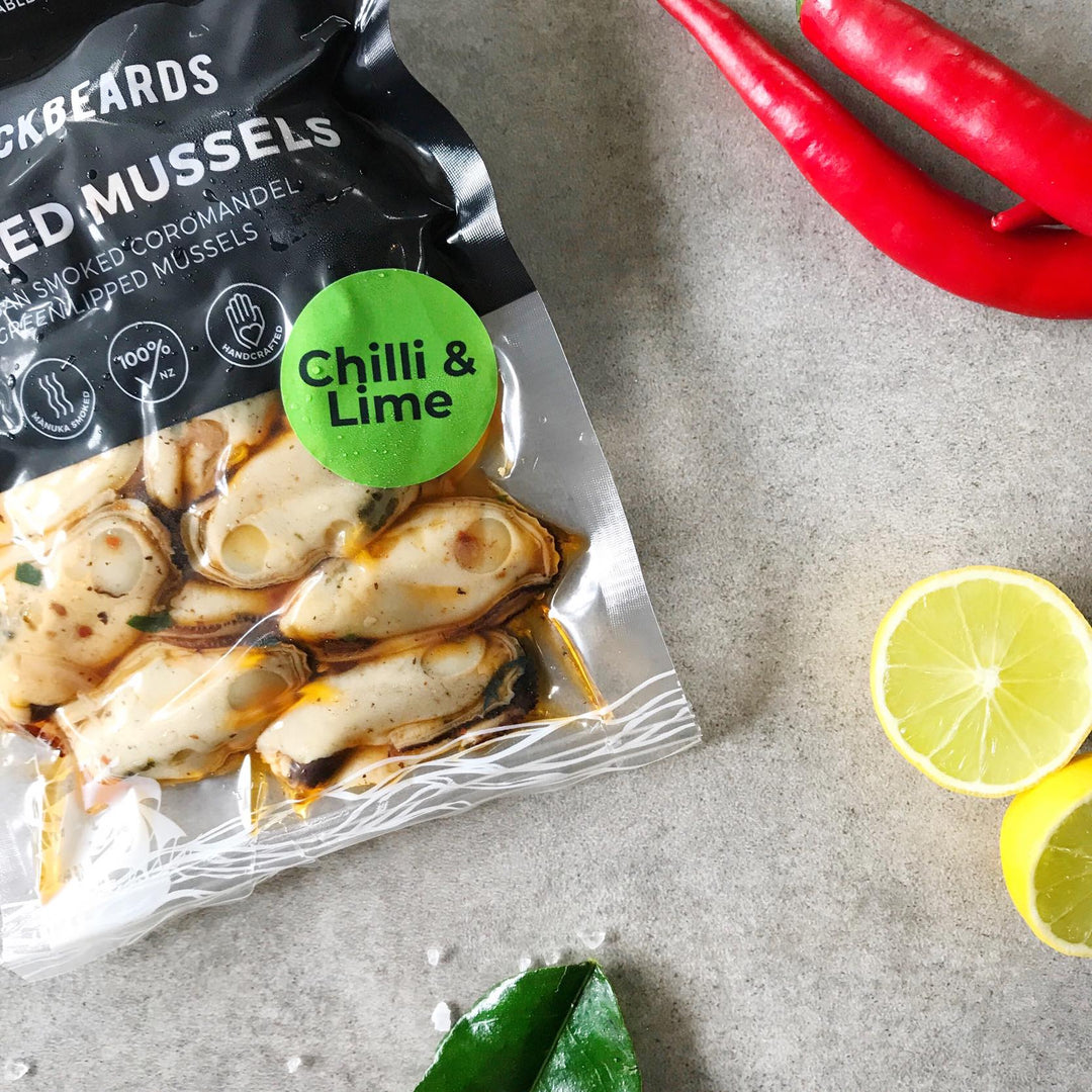 Blackbeards Smokehouse premium Coromandel mussels and smoked seafood.